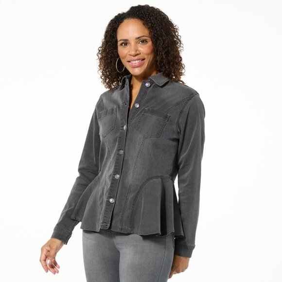 DG2 by Diane Gilman | Jackets & Coats | Dg2 By Diane Gilman Soft Sleek Fit And Flare Denim ...